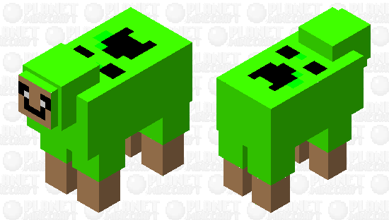 Green Creeper Sheep Minecraft Mob Skin