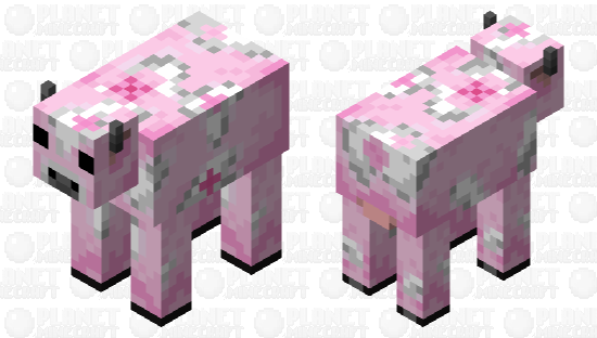 Pink Petals Cow Minecraft Mob Skin