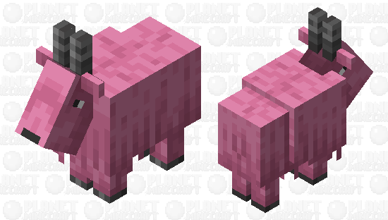 Pink Goat Minecraft Mob Skin