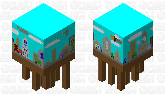 busy city pixel art skin Minecraft Mob Skin
