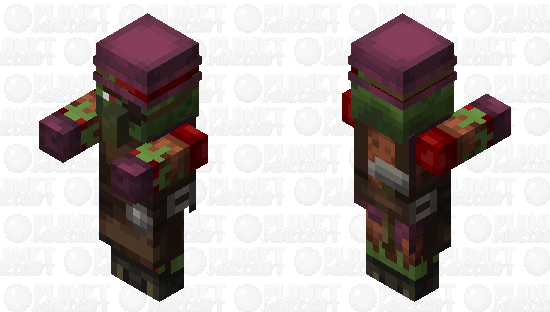 Crimson Zombie Weaponsmith Minecraft Mob Skin