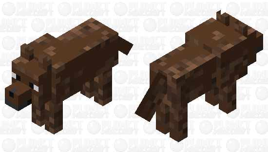 Brown Poodle dog Minecraft Mob Skin