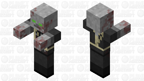 black zombie green eye Minecraft Mob Skin