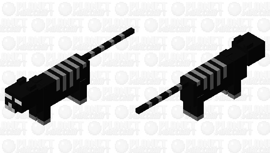 Dark grey cat with white eyes, grey belly and striped fur Minecraft Mob ...