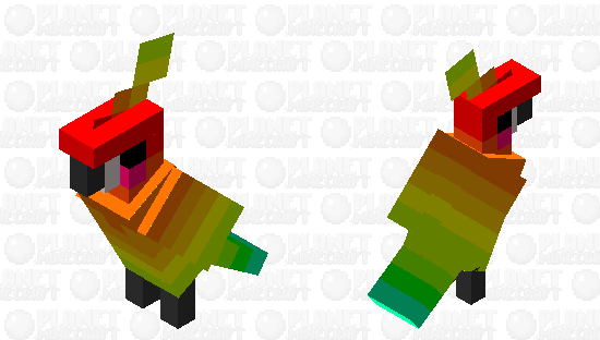Rainbow Parrot Minecraft Mob Skin