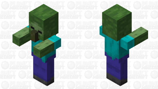 Zombie Stillager (Zombie Steve Villager) Minecraft Mob Skin