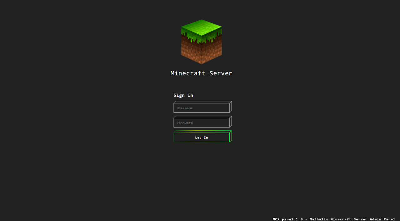 NCX panel 1.0 - Nathalis Minecraft Server Admin Panel Minecraft Mod