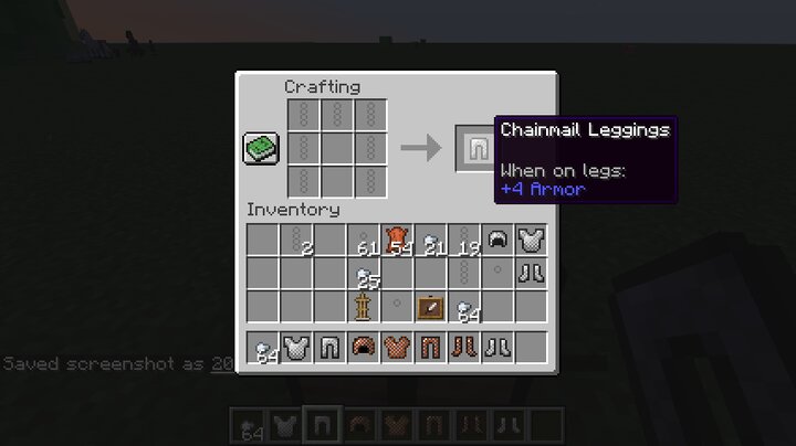 craft-able chain-mail and studded Armour Minecraft Mod