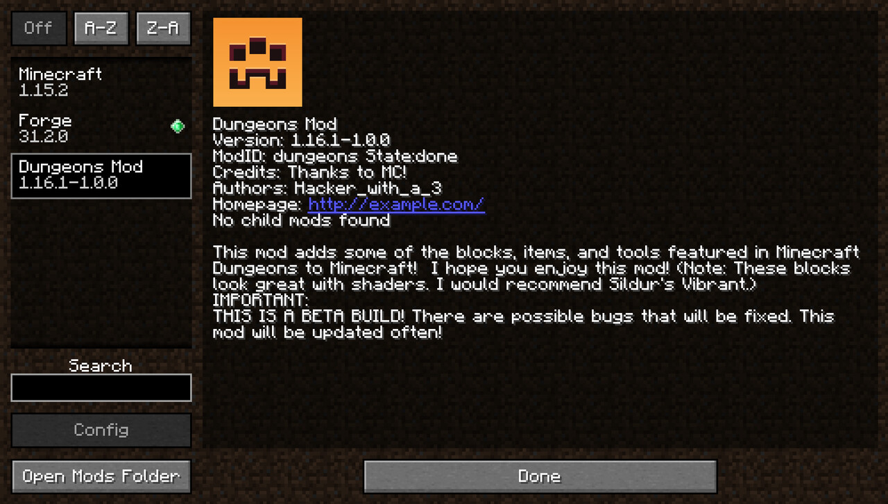 Minecraft Dungeons Mod Minecraft Mod