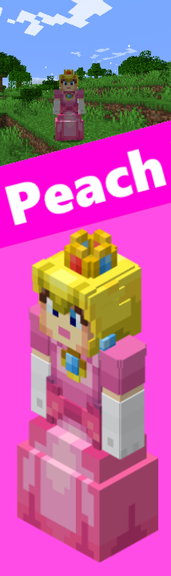 Minecraft Super Mario, Princess Peach (3D skin Java) #SuperMario ...