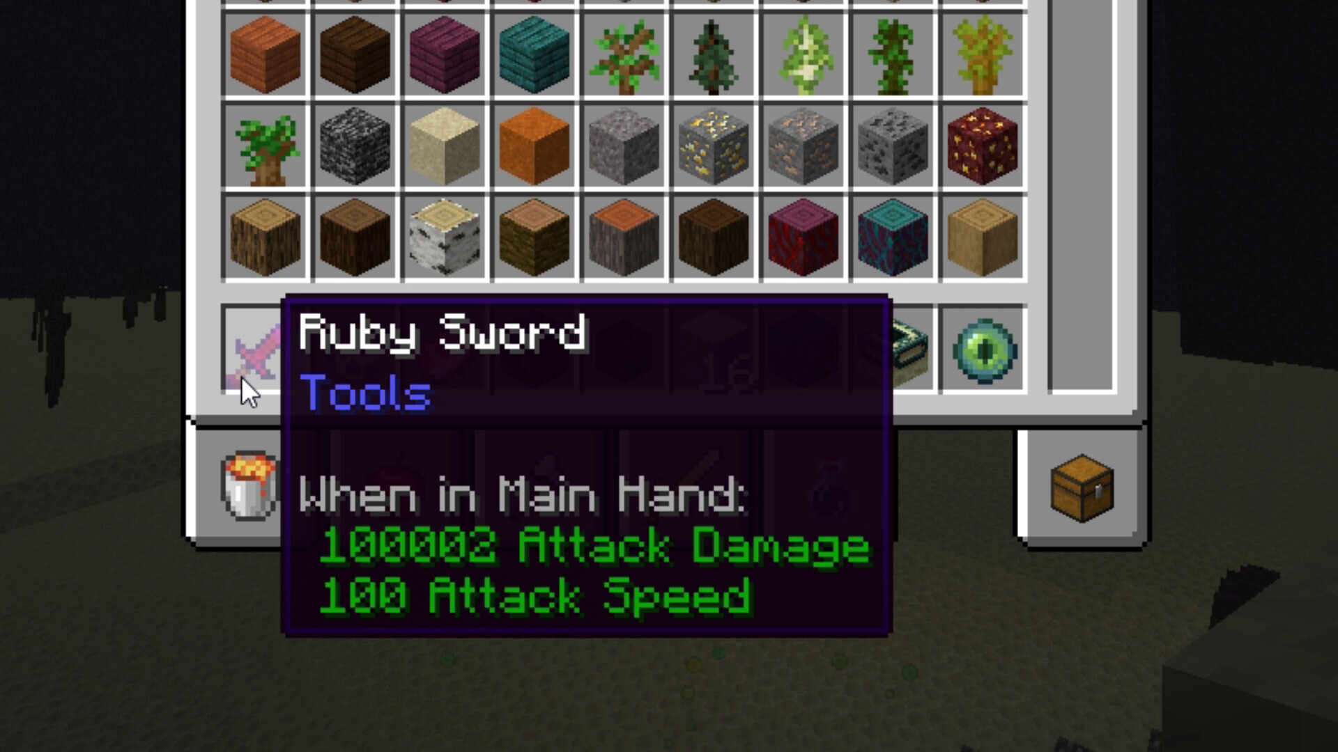 Ruby Sword (100,000 attack damage) Minecraft Mod