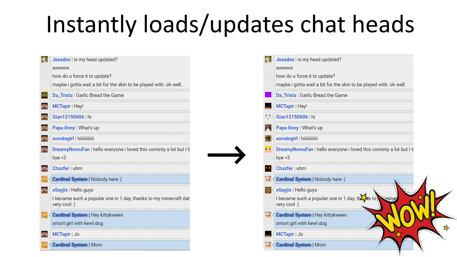Cardinal's Chat Heads Patch Minecraft Mod