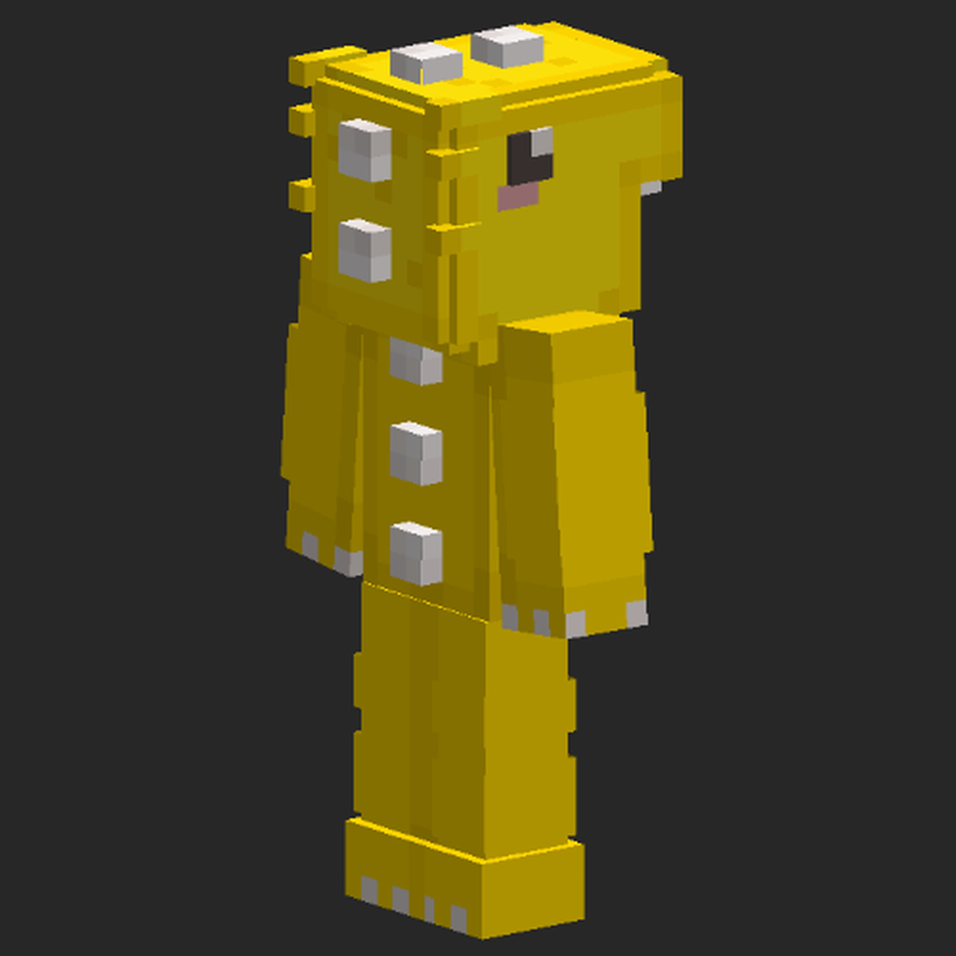 Yellow Dino Girl Skin 3D skin for the Figura Mod Minecraft Mod