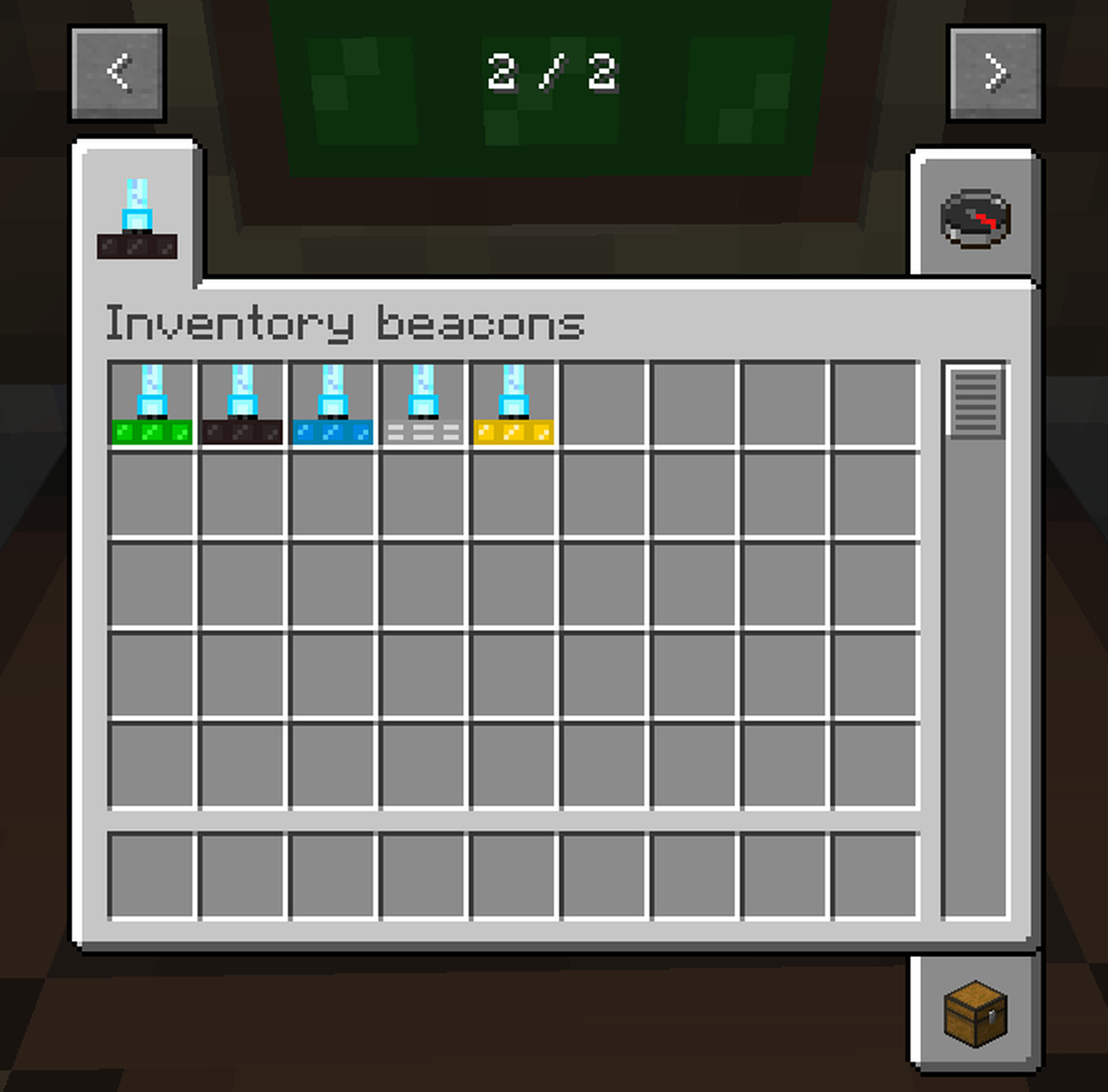 Inventory beacons Minecraft Mod