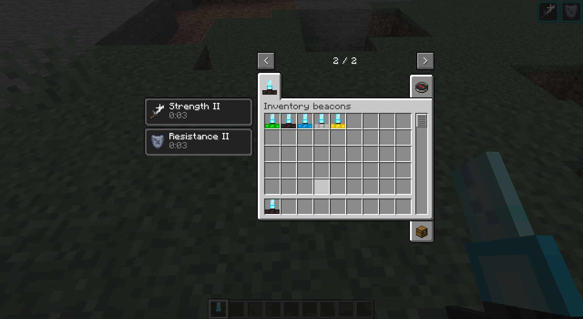 Inventory beacons Minecraft Mod