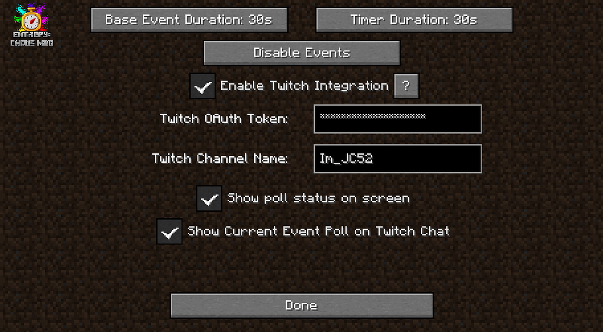 Entropy: Chaos Mod [Fabric] Minecraft Mod