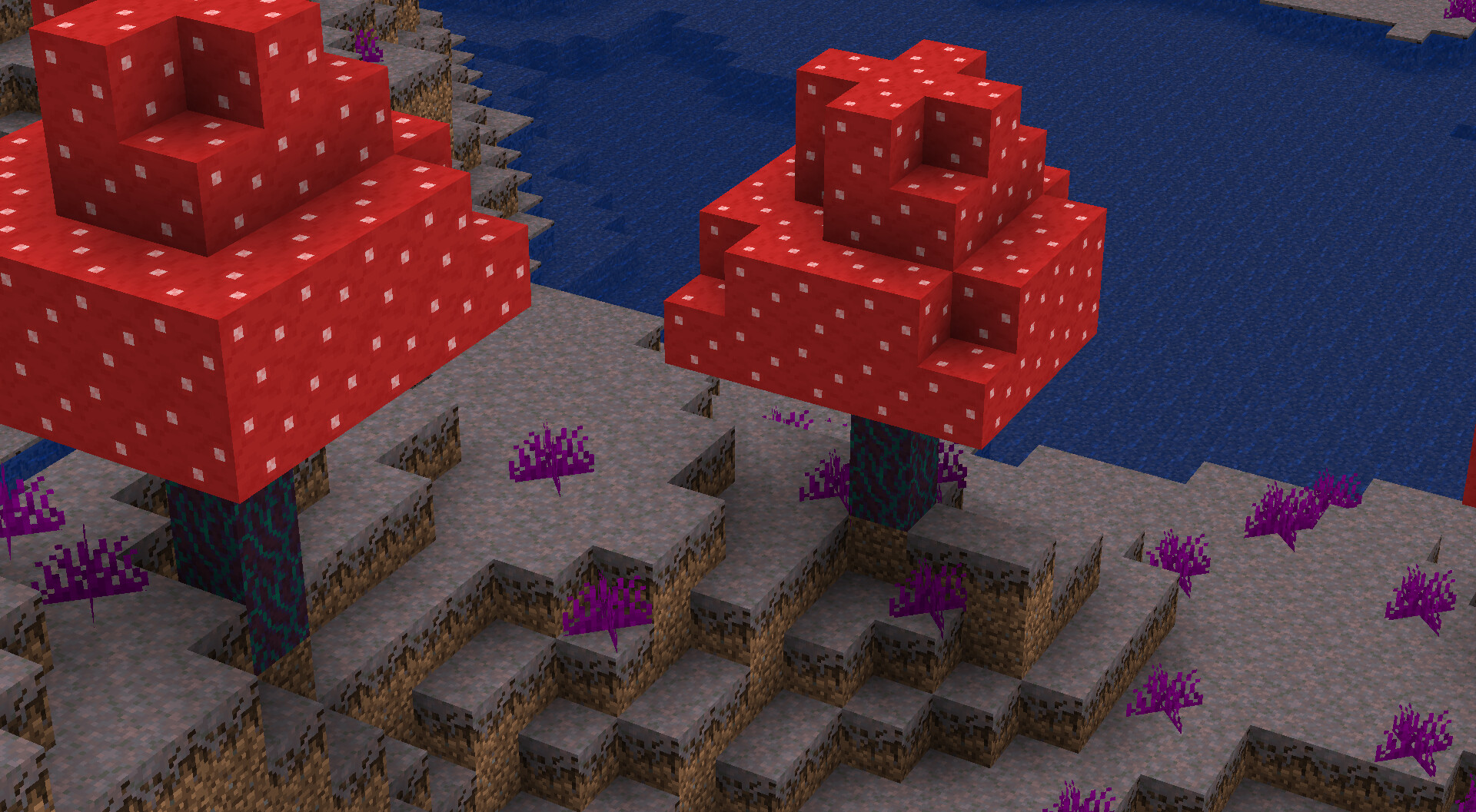 Mushroom stems = Nether fungus stems Minecraft Mod