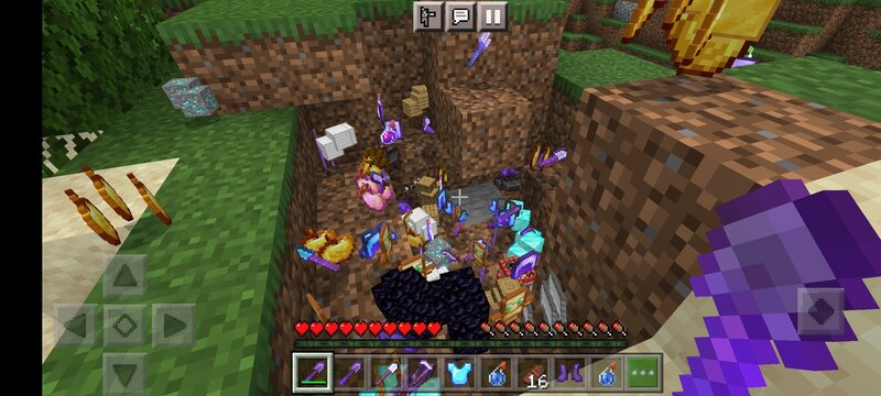 Minecraft, but Dirt Block gives OP Items Minecraft Mod