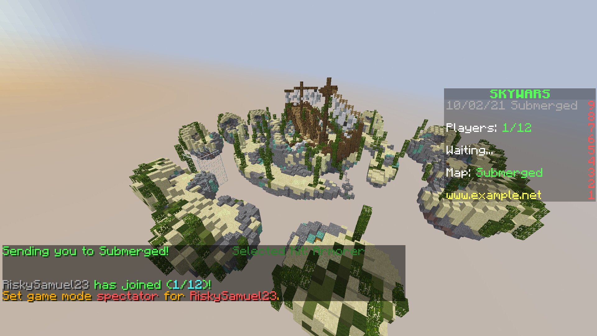 Fully working skywars server with many maps Minecraft Mod