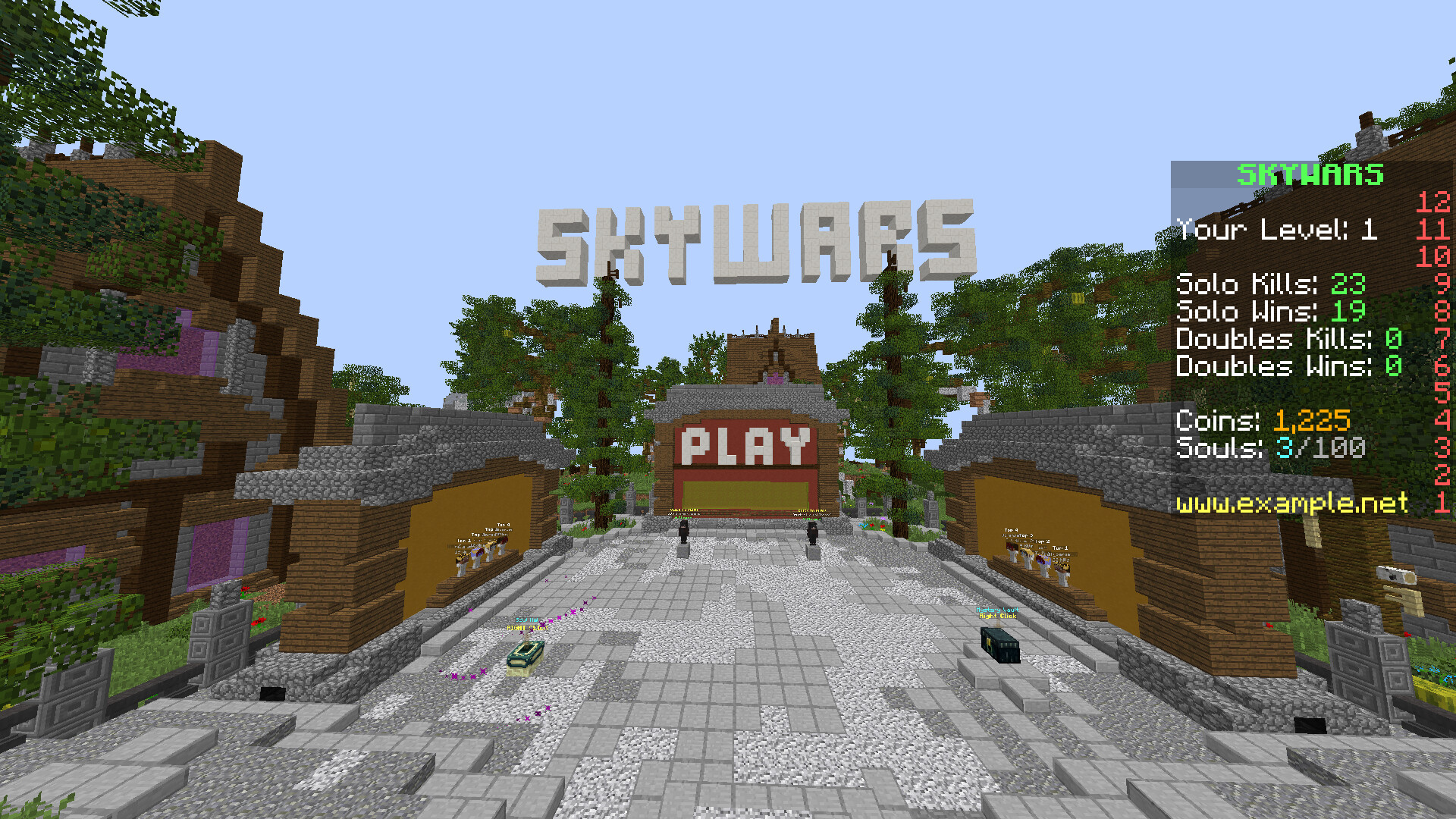 Fully working skywars server with many maps Minecraft Mod