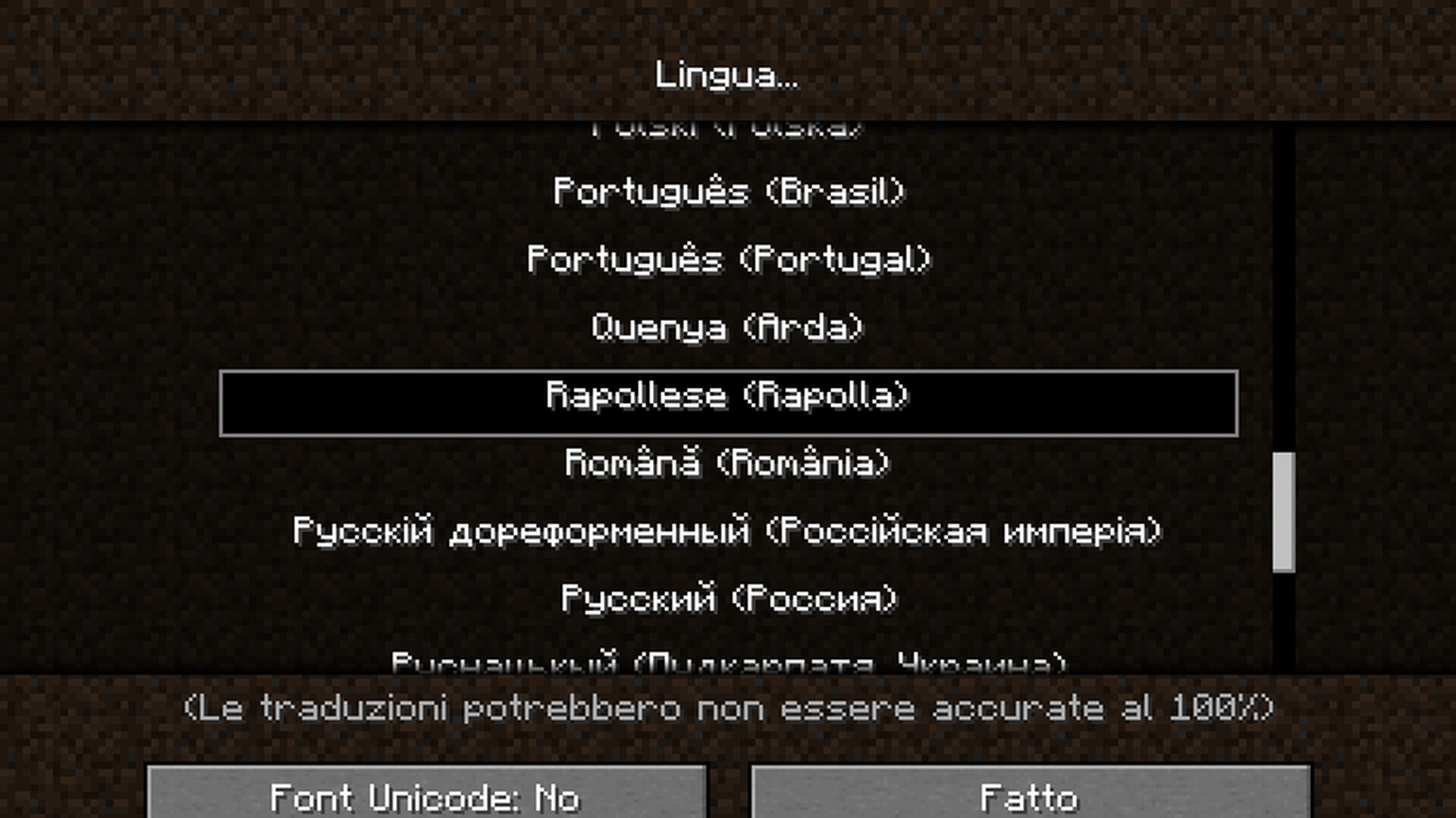Rapollese (Language) Minecraft Mod