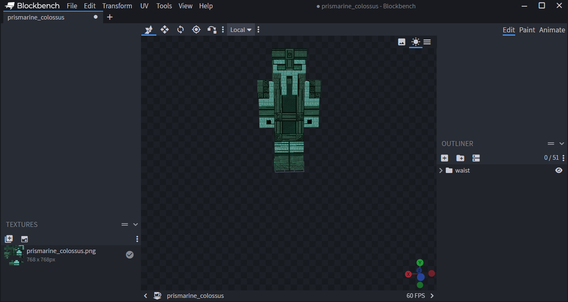 Prismarine Colosus Model (Custom) Minecraft Mod