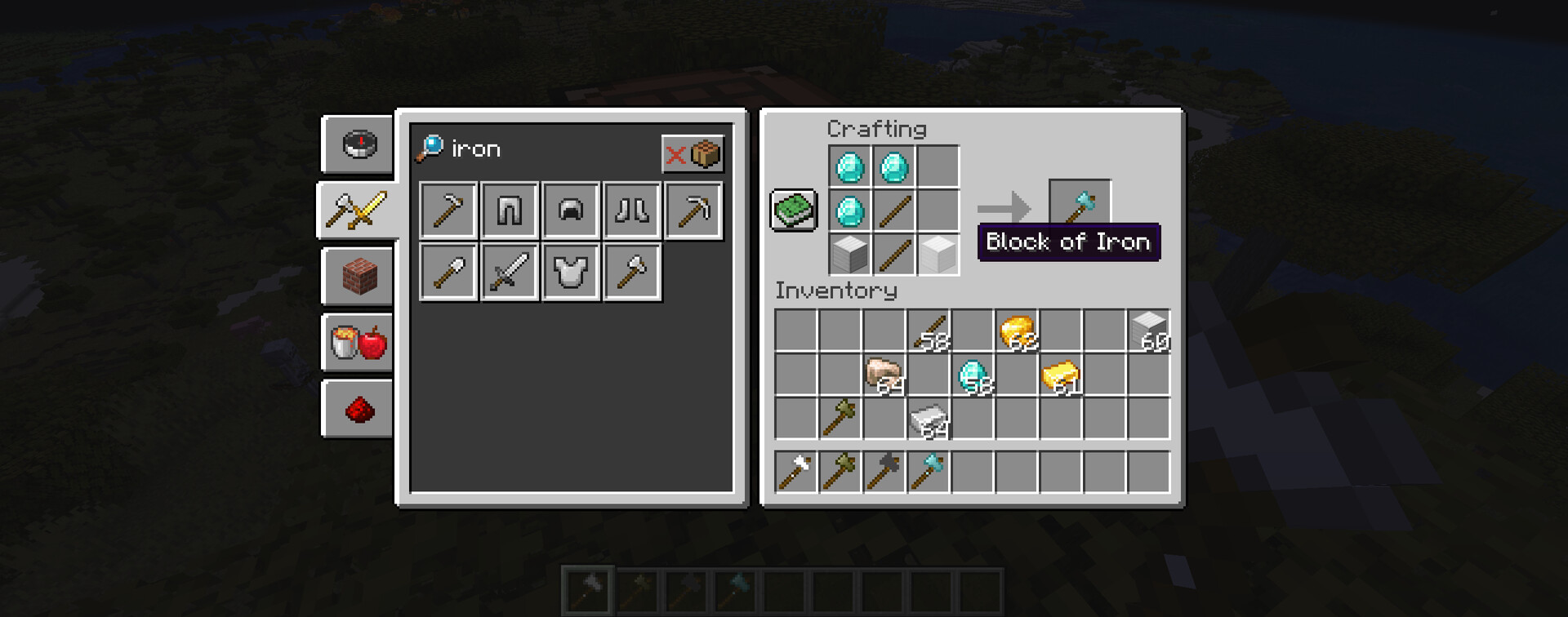 Minecraft but thier different axe Minecraft Mod