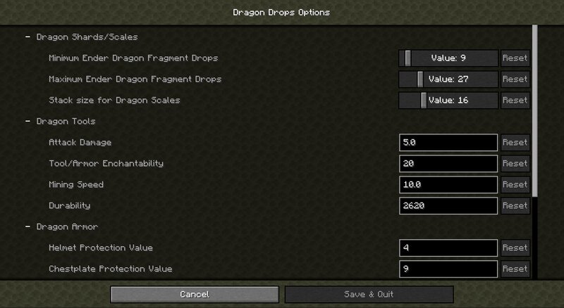 Dragon Drops Minecraft Mod