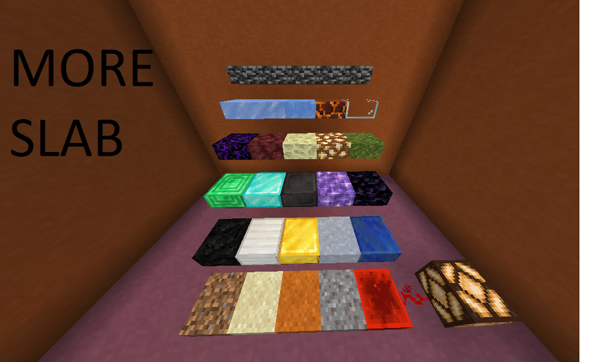More Slab (26 new slab) Minecraft Mod