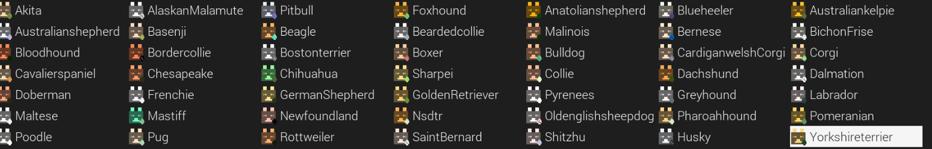 Dog Breed Bonanza Minecraft Mod