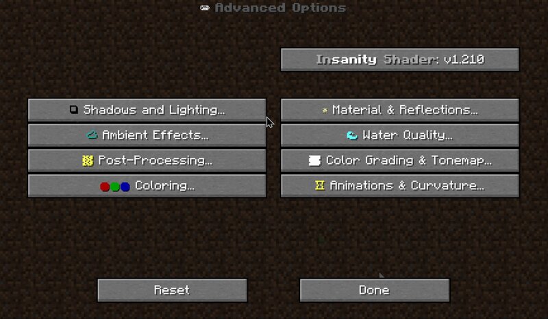 Insanity Shader (1.8-1.19) Minecraft Mod