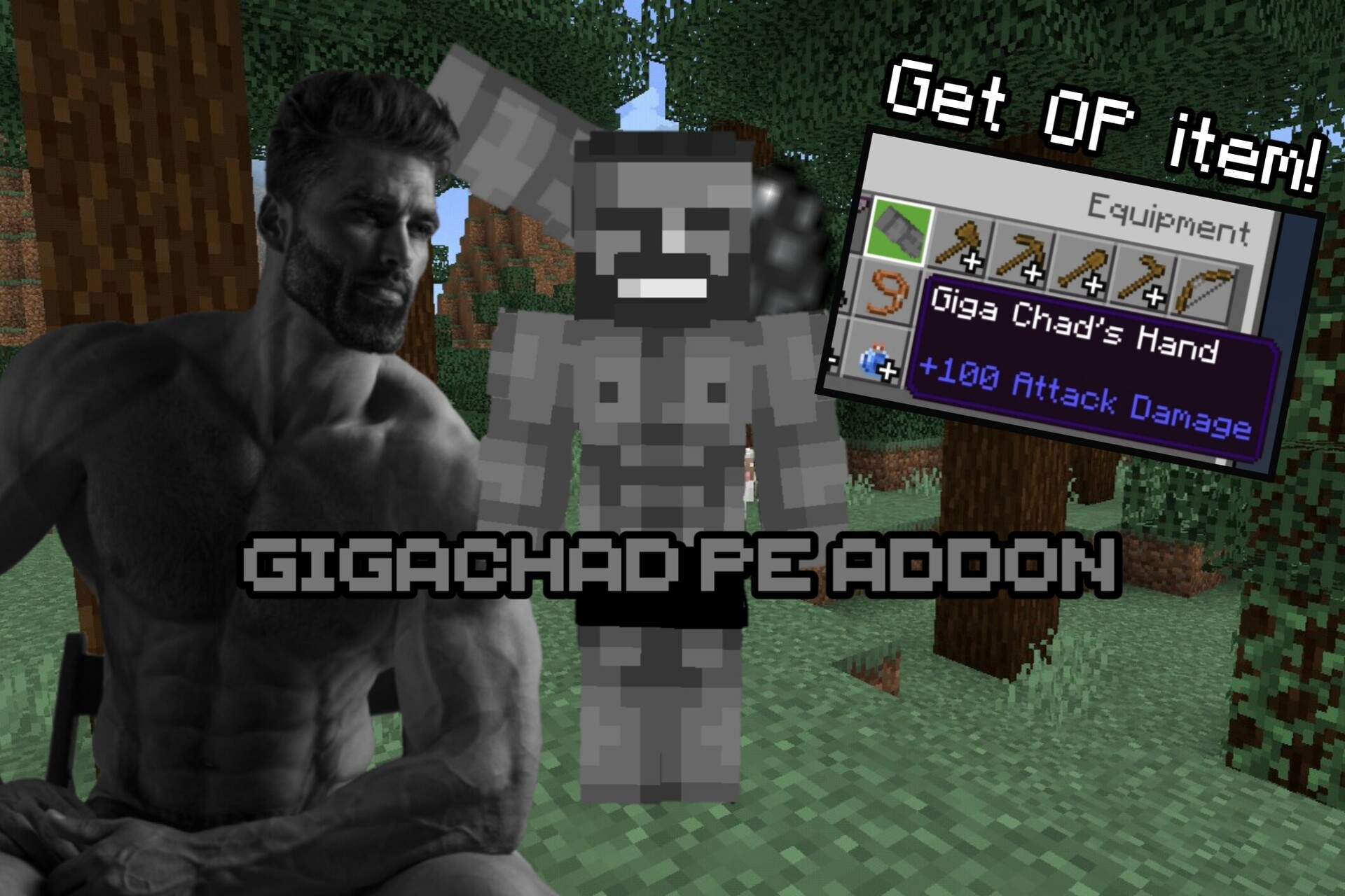 Gigachad PE Addon Minecraft Mod