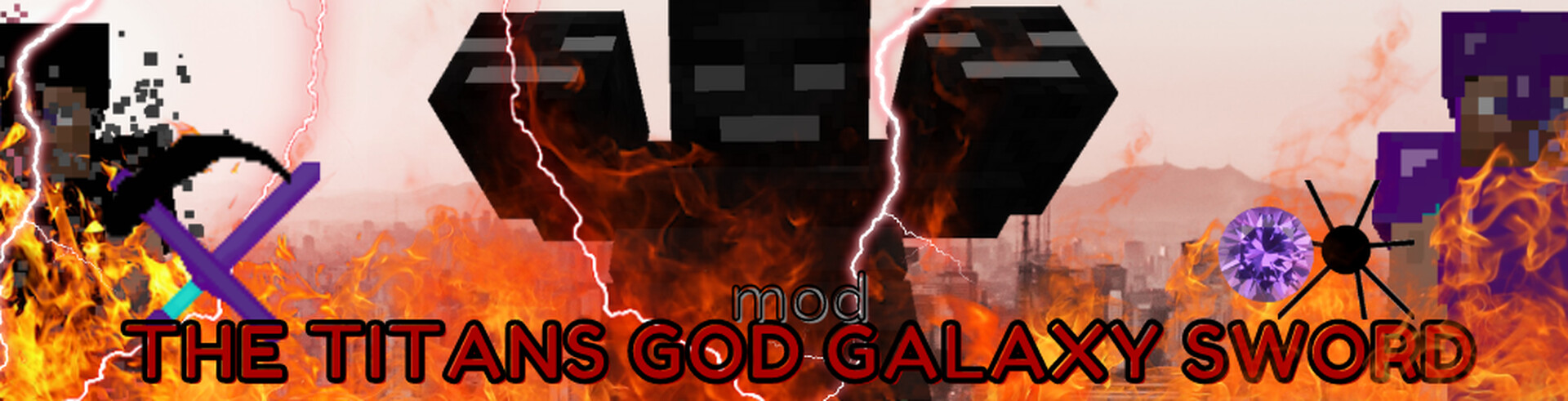 THE TITANS GOD GALAXY SWORD/espada da galáxia do deus titã Minecraft Mod