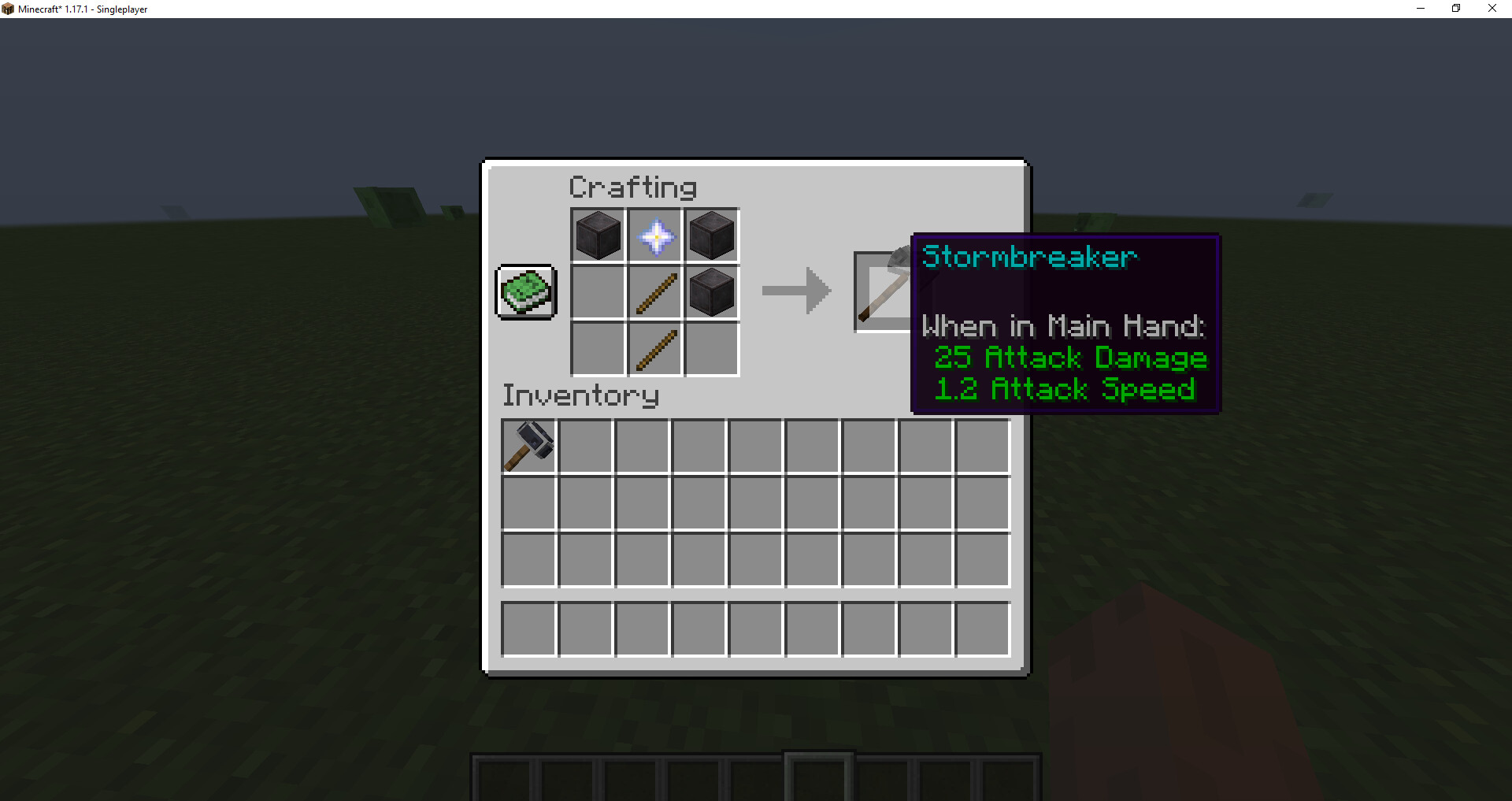 Mjolnir (Thor's hammer) and Stormbreaker (Thor's axe) Minecraft Mod