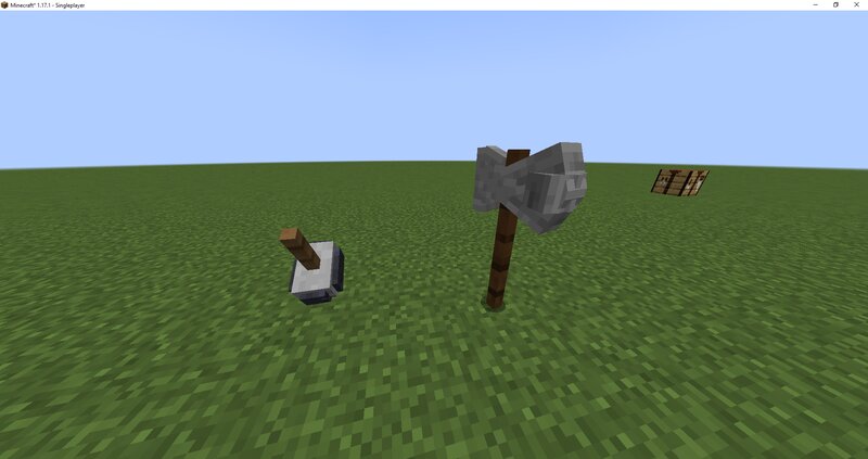 Mjolnir (Thor's hammer) and Stormbreaker (Thor's axe) Minecraft Mod