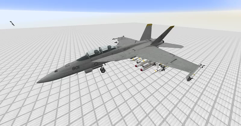 [MCheli-O content]F/A-18F Super Hornet(Mirror texture fixed) Minecraft Mod