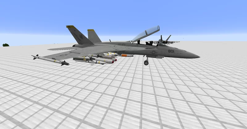 [MCheli-O content]F/A-18F Super Hornet(Mirror texture fixed) Minecraft Mod