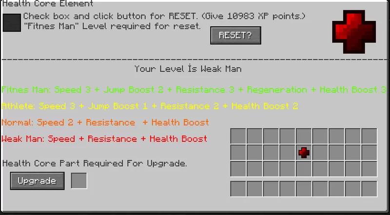 Core Of Health Minecraft Mod