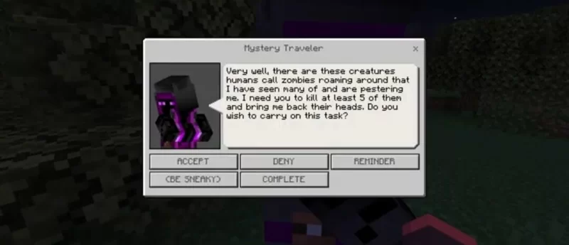 Mysterious Traveler NPC Minecraft Mod