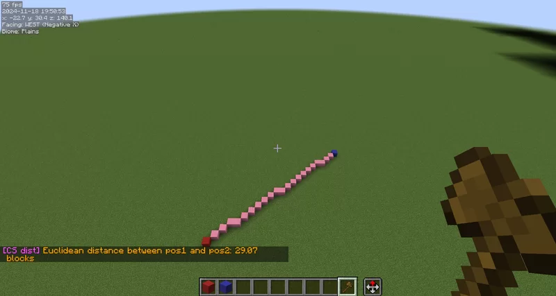Craftscript distance measure Minecraft Mod