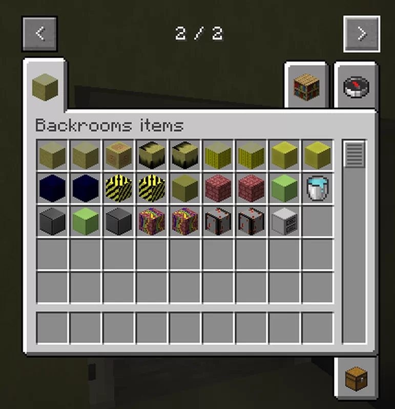 The Backrooms blocks Minecraft Mod