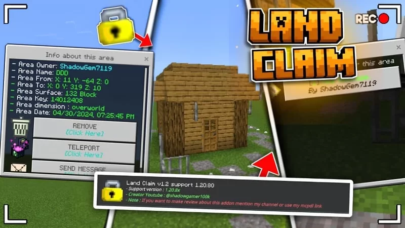 Land Claim add-on 1.21.120 Minecraft Mod