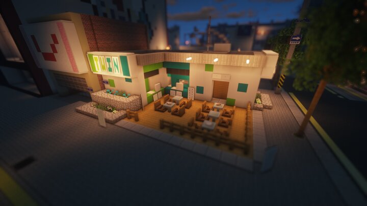 Sushi restaurant and Surrounding Areas Minecraft Map