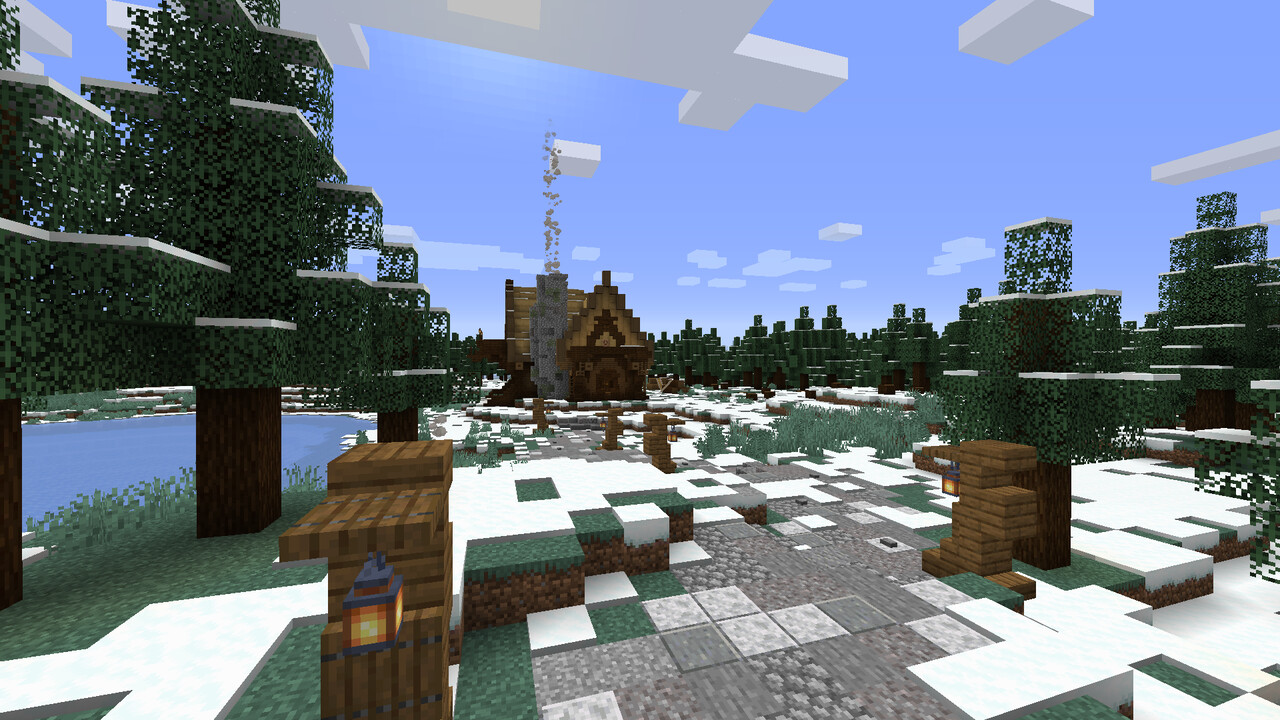 Cozy Winter Lodge Minecraft Map