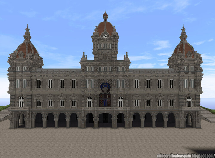 Replica Minecraft of the City Council of A Coruña, Spain. Minecraft Map