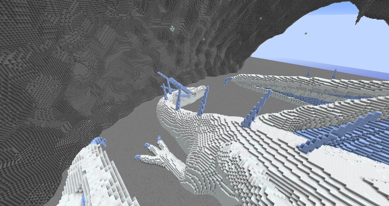 Ice Dragon In Cave Minecraft Map