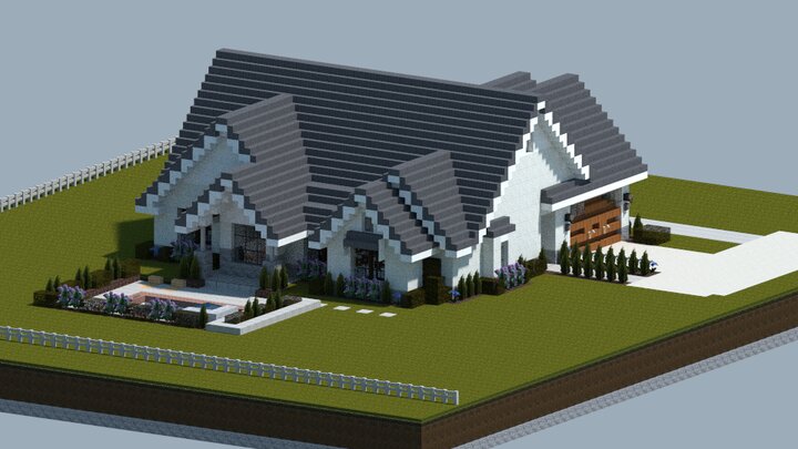 Farmhouse style home #1 [With full interior, and Download] Minecraft Map