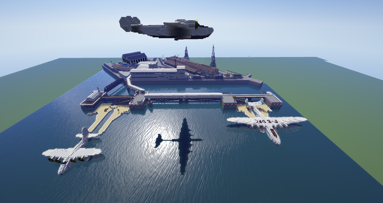 Southampton BOAC Flying Boat Terminal 1950 Diorama, 1,5:1 Minecraft Map