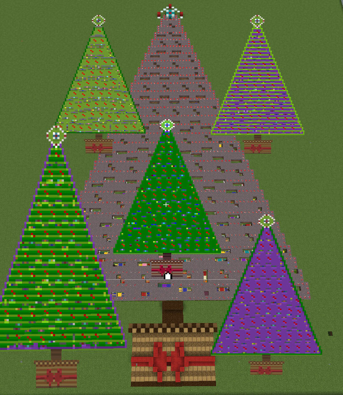 Map-Art Colour Changing Christmas Tree with Twinkling Lights Minecraft Map