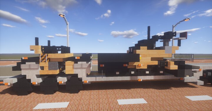 1.5:1 Scale Cat asphalt paver & Cat vibratory asphalt roller Minecraft Map